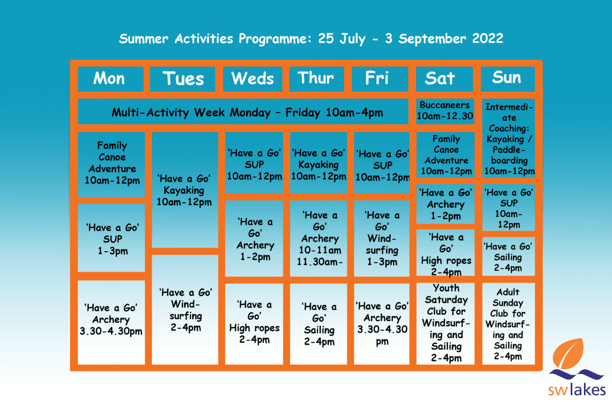 Wimbleball Lake summer activities programme - VisitExmoor